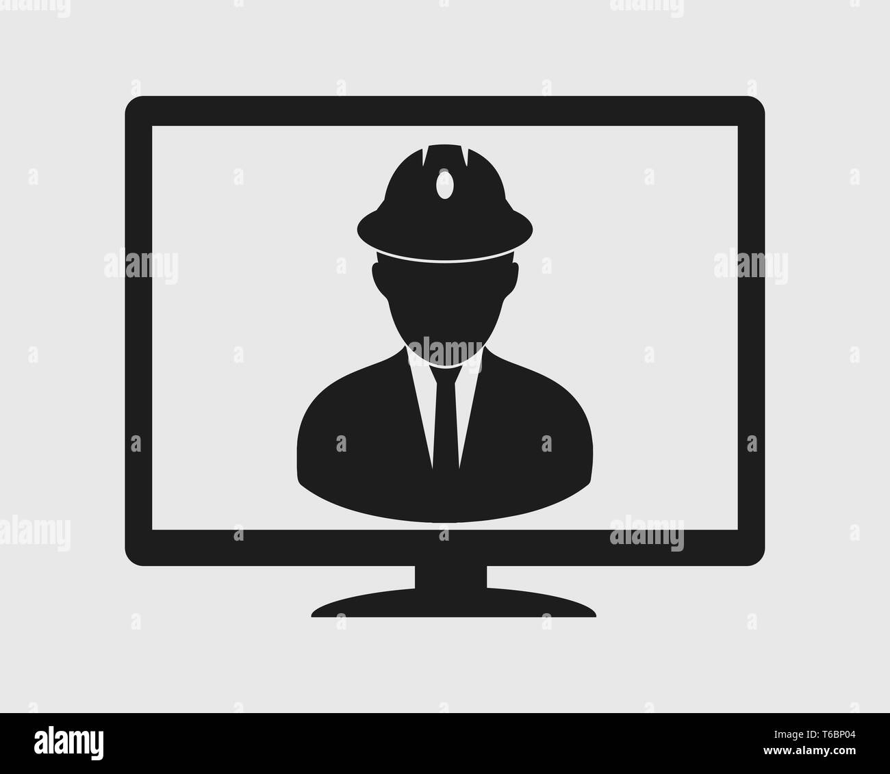 Online Engineer Team Icon. Male and Female Symbols on computer monitor ...