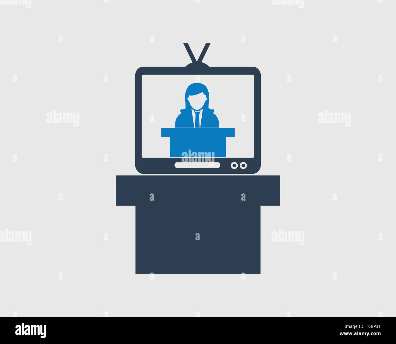 Illustration cartoon television news reader hi-res stock photography ...