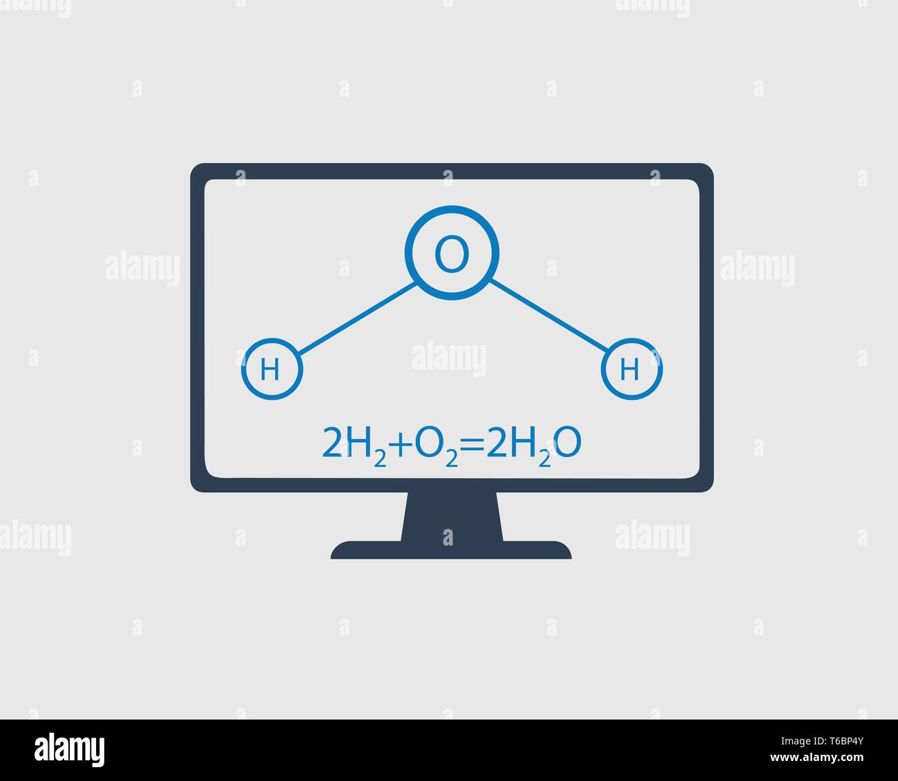 Chemistry Icon. General Equation and Structural Equation of Water with ...