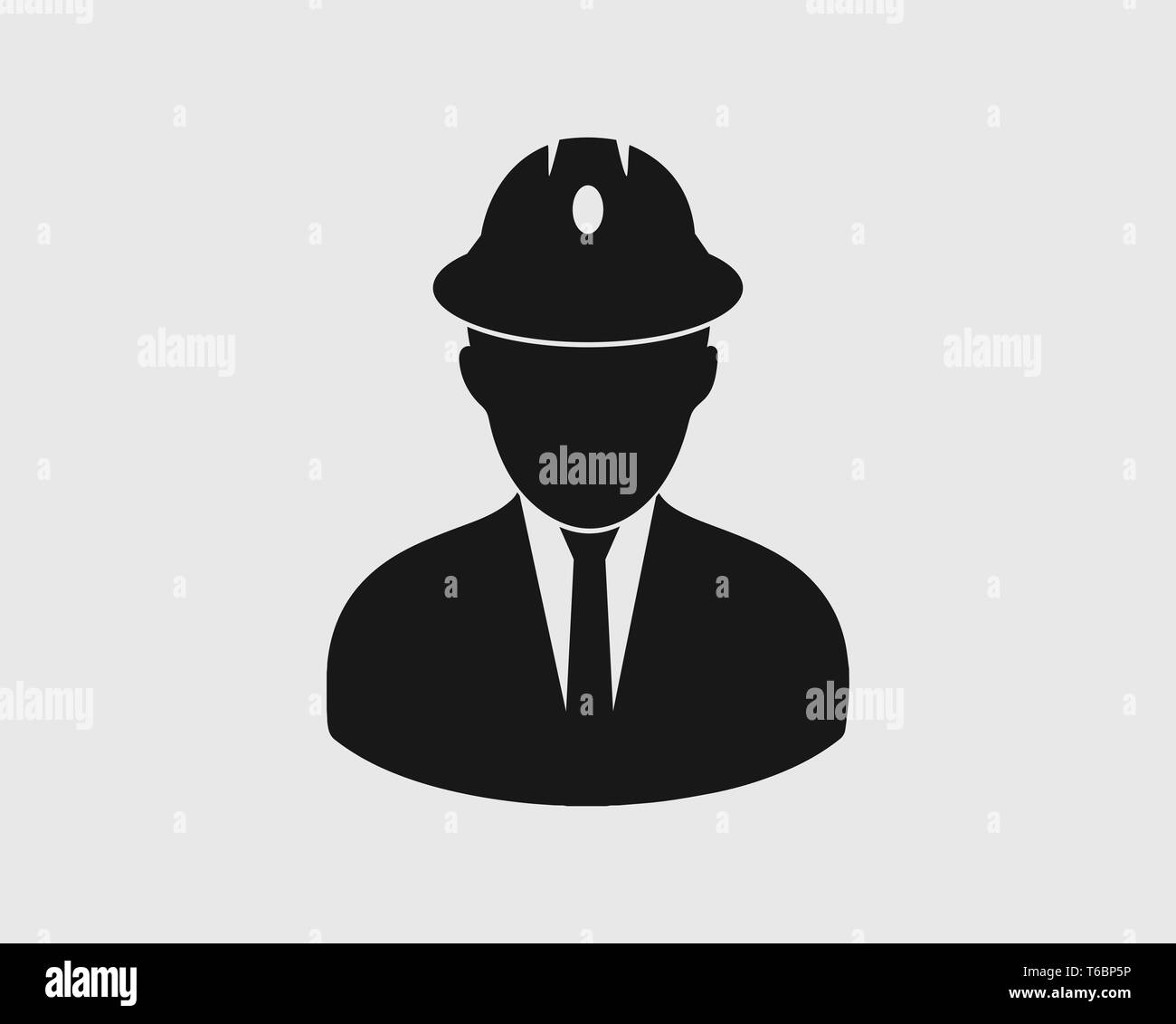 Engineer Icon. Male symbol with helmet on head Stock Vector Image & Art ...