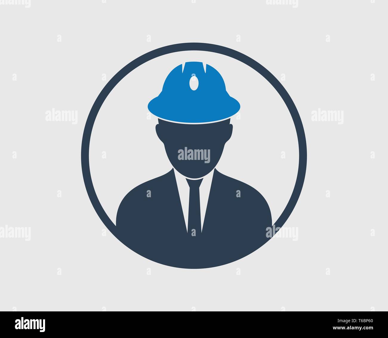 Engineer Icon. Male symbol with helmet on head Stock Vector Image & Art ...
