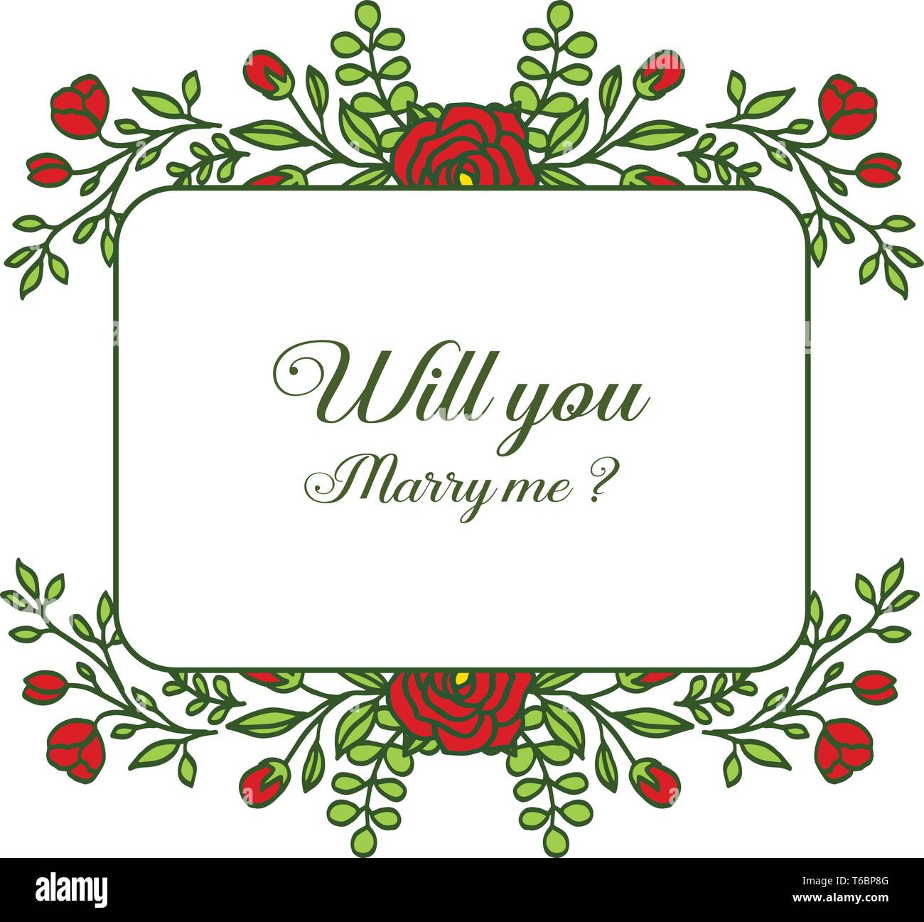 Vector illustration decorative will you marry me with various ornate of ...