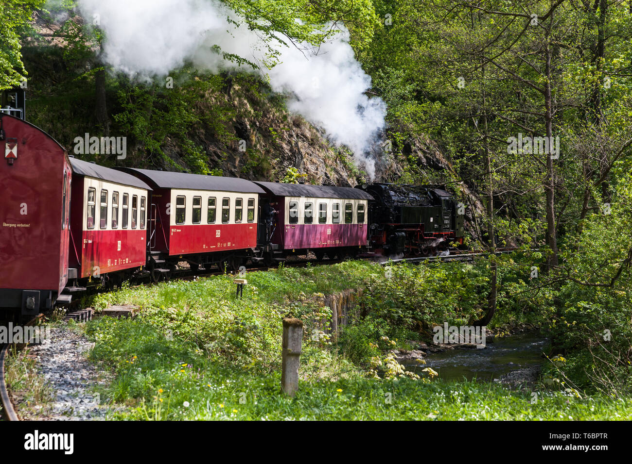 Historical light railway in Harz Mountains, Central German Uplands ...