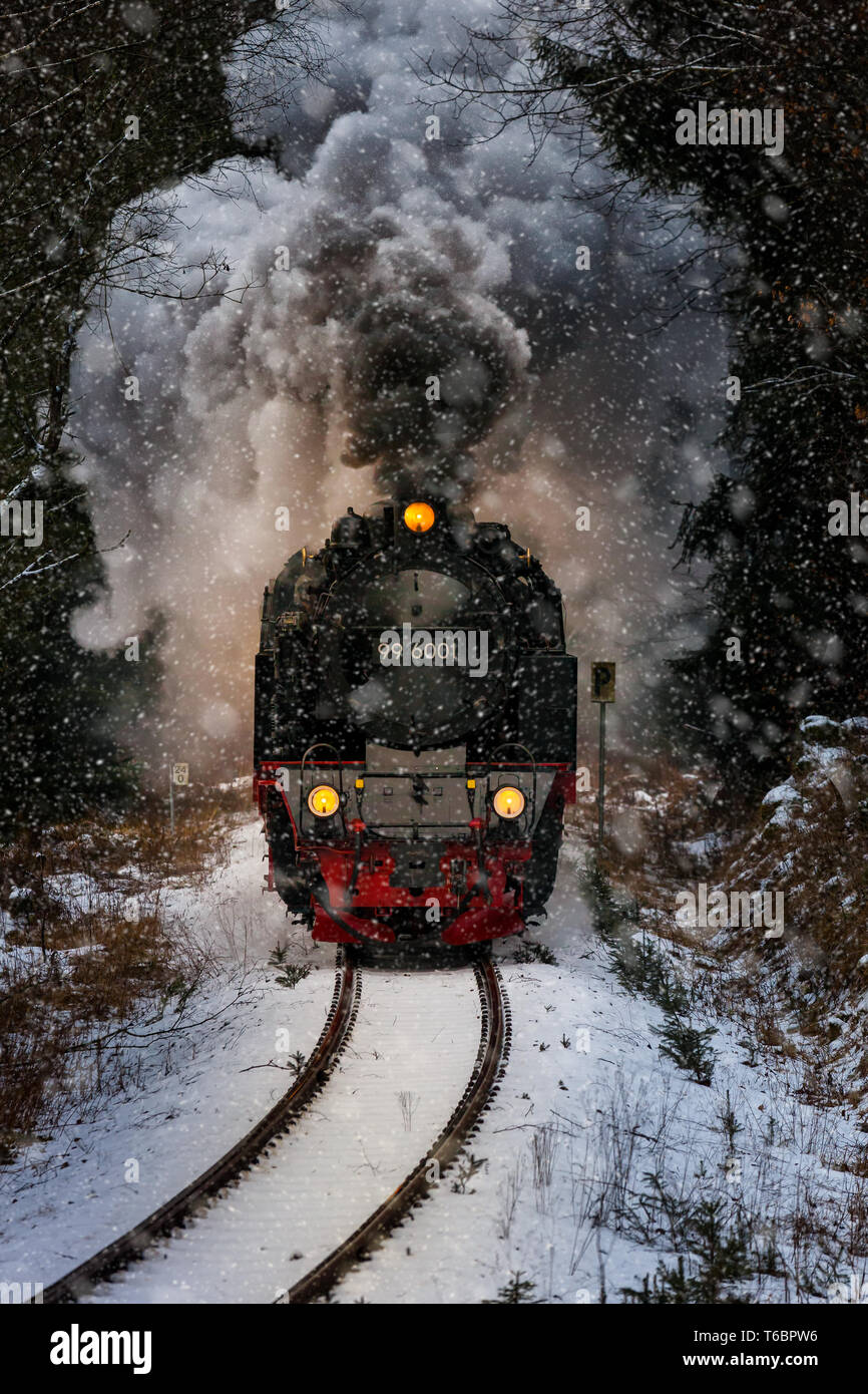 Historical light railway in Harz Mountains, Central German Uplands ...