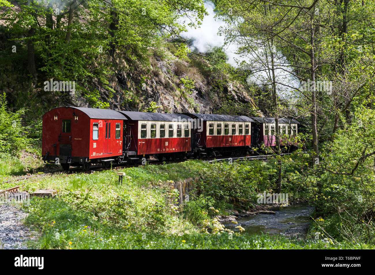 Historical light railway in Harz Mountains, Central German Uplands ...