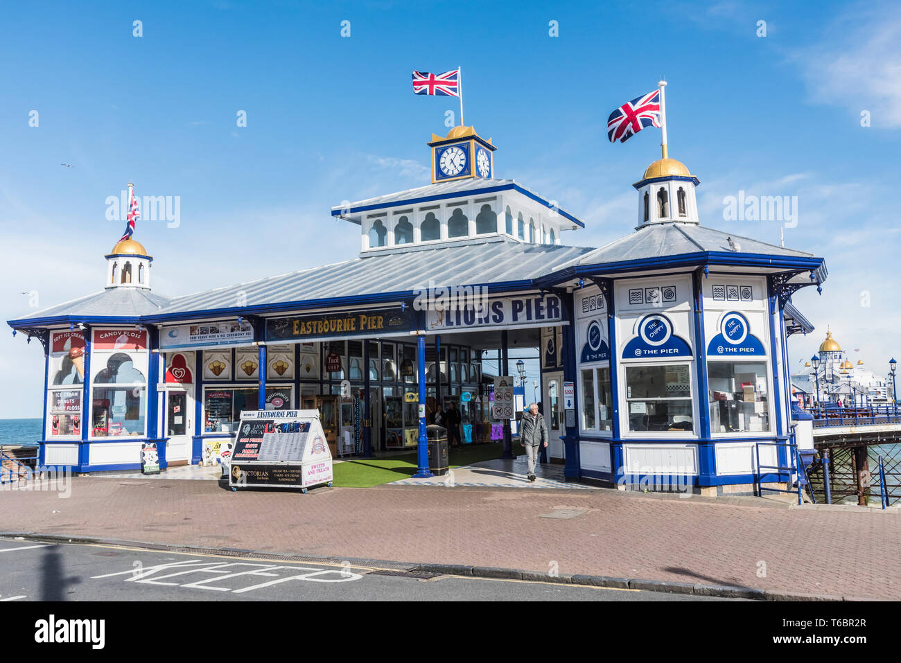 Eastbourne. The promenade and pier at the popular holiday resort of ...