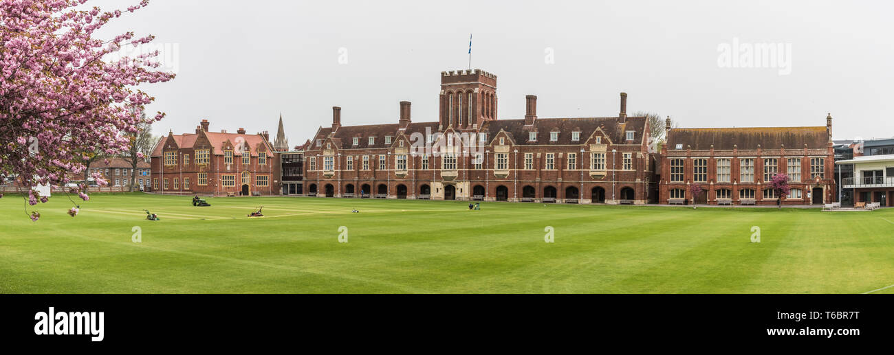 Eastbourne. The splendid facade of the famous independent school of ...