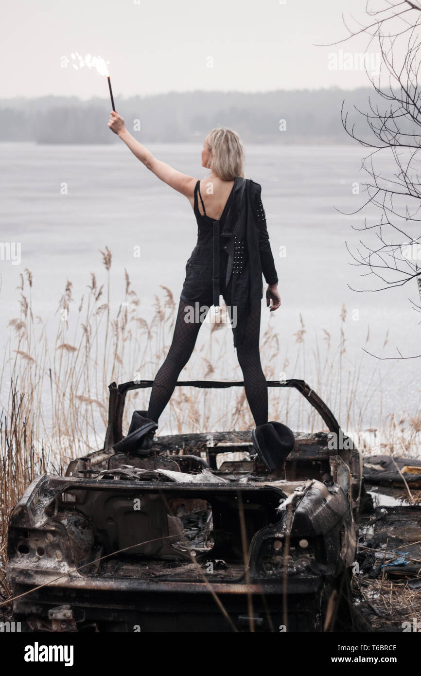 Woman ice car hi-res stock photography and images - Alamy