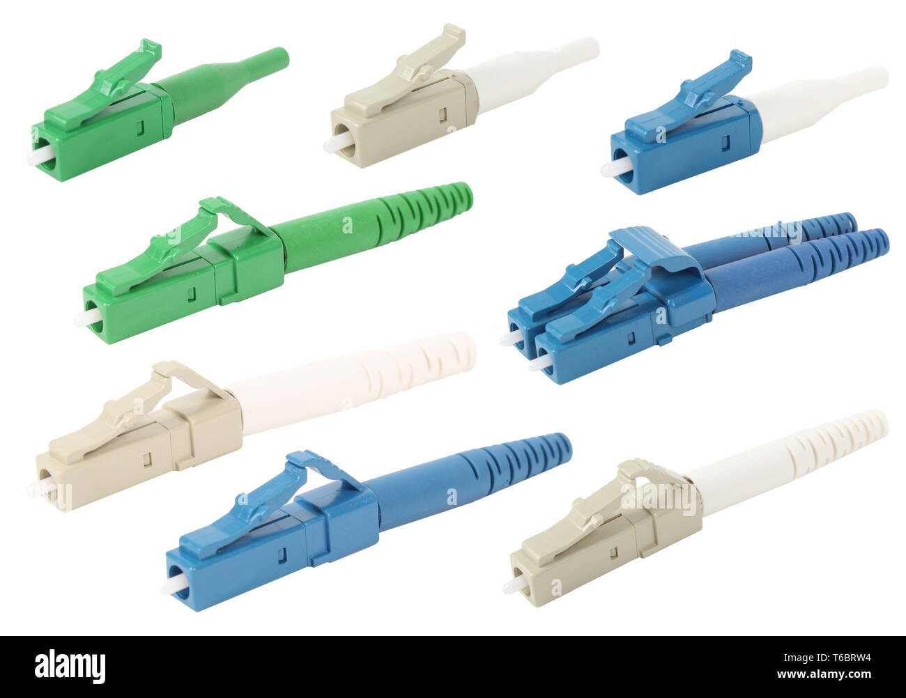 LC fiber optic connectors isolated Stock Photo - Alamy