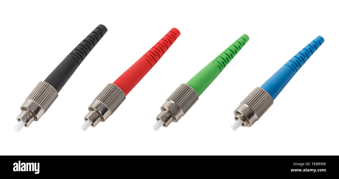 FC fiber optic connectors isolated Stock Photo - Alamy