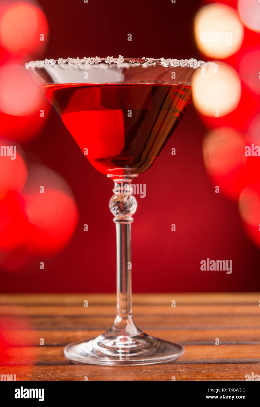 Red cocktail in bar Stock Photo - Alamy