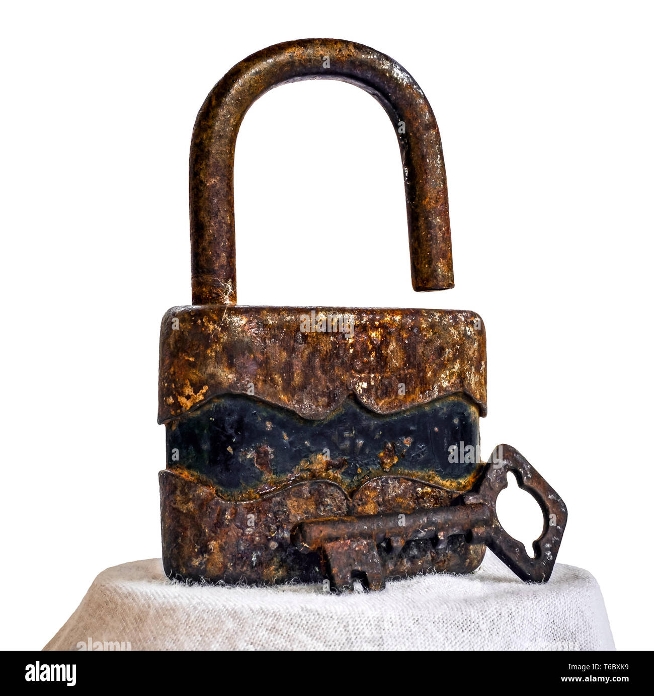 Old rusty padlock and key Stock Photo - Alamy