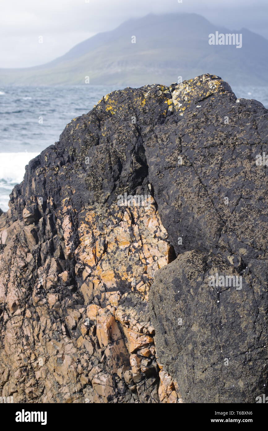 Gars Bheinn beyond a Minor Igneous intrusion Basalt Skye. Elgol, Isle ...