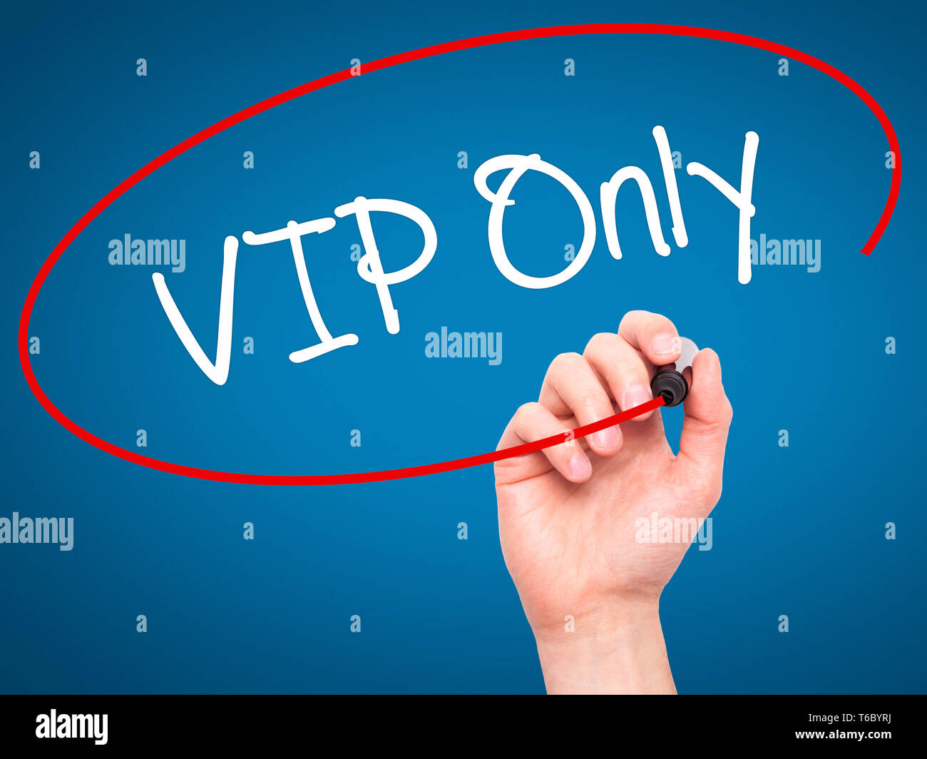 Man Hand writing VIP Only with black marker on visual screen Stock ...