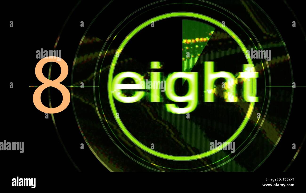 Glitched and blurred view of Number written as digit and in English ...