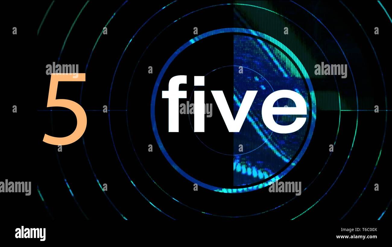 Glitched and blurred view of Number written as digit and in English ...