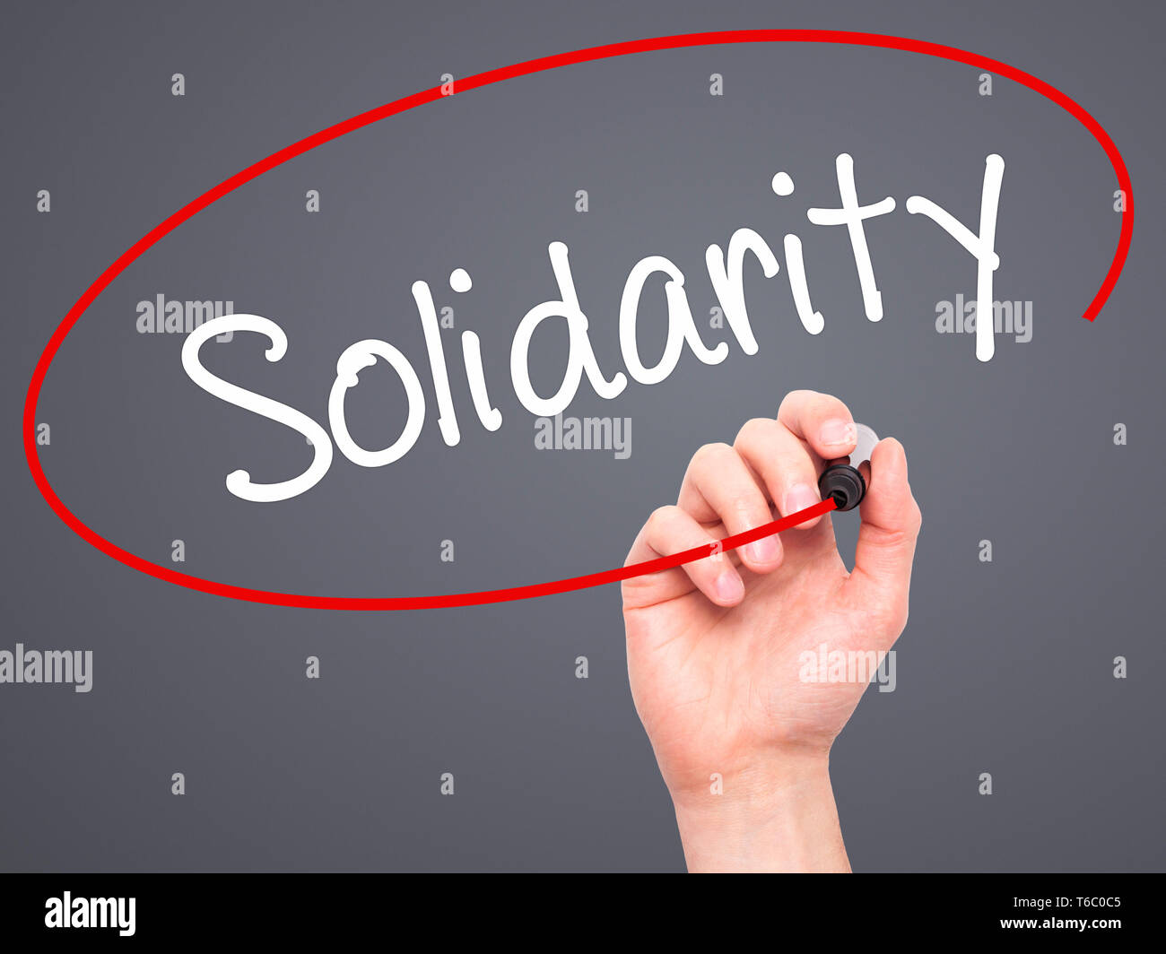 Man Hand writing Solidarity with black marker on visual screen Stock ...