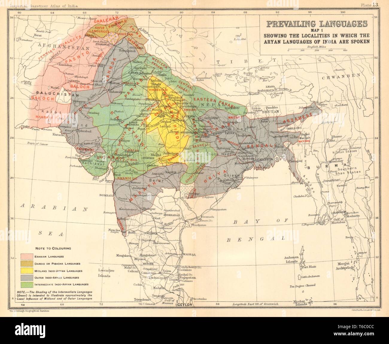 INDIA South Asia Aryan languages. Eranian Pisacha Indo-Aryan Dardio ...