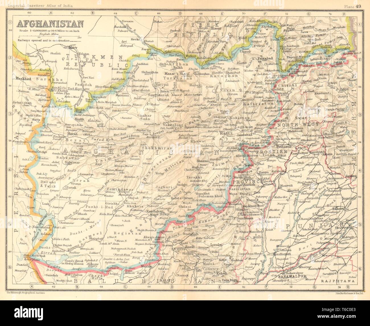 Afghanistan & North-West Frontier 1931 old vintage map plan chart Stock ...