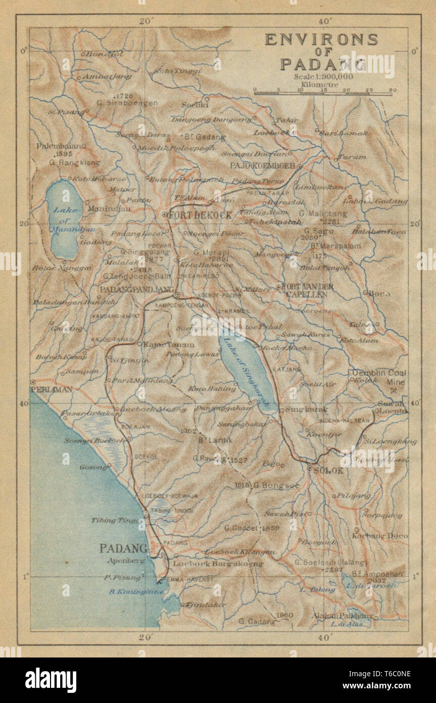 Padang & environs. Mount Marapi. Bukittinggi. Sumatra. Indonesia 1920 ...