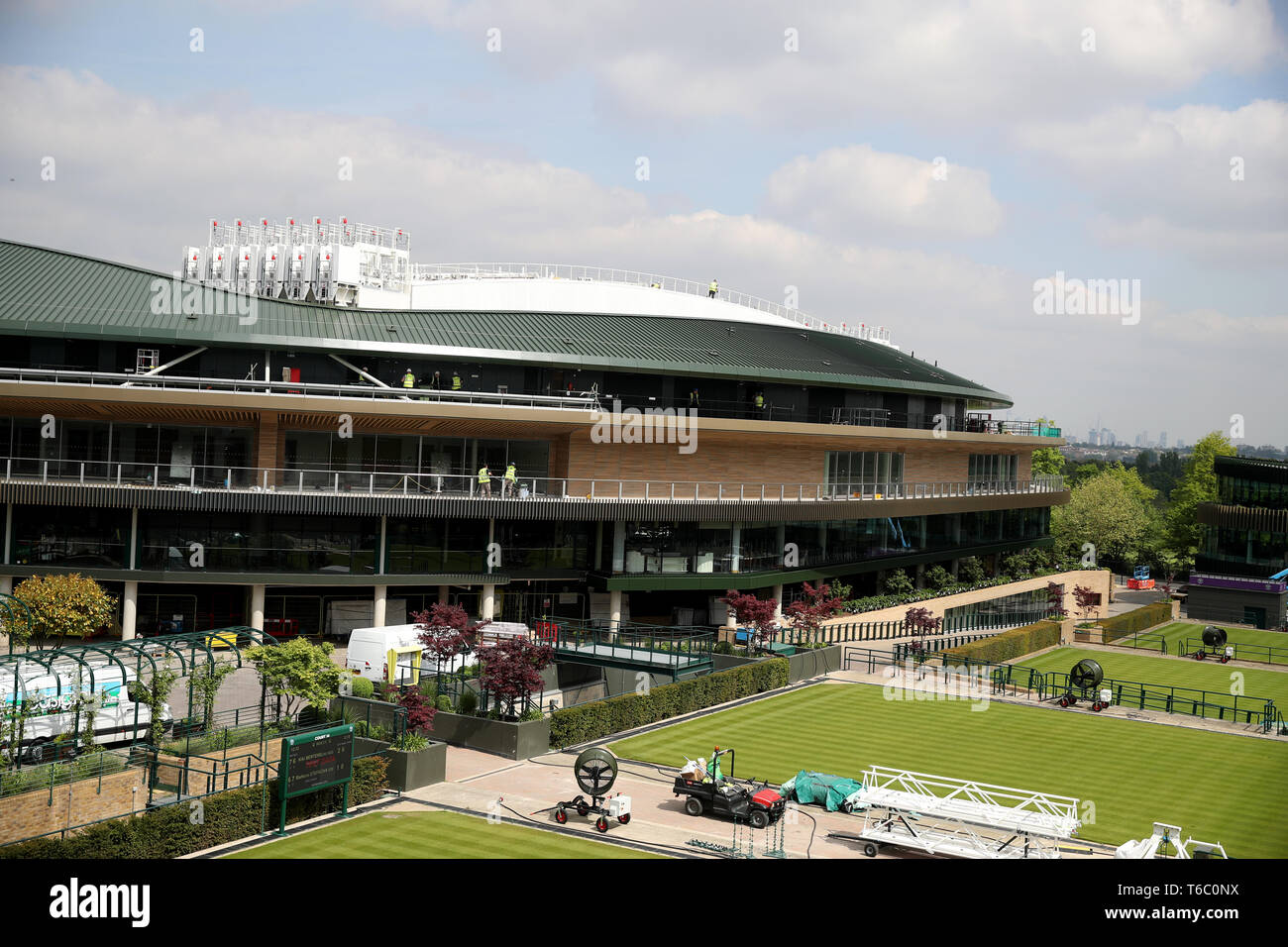 A general view of Court One with its new retractable roof during the ...