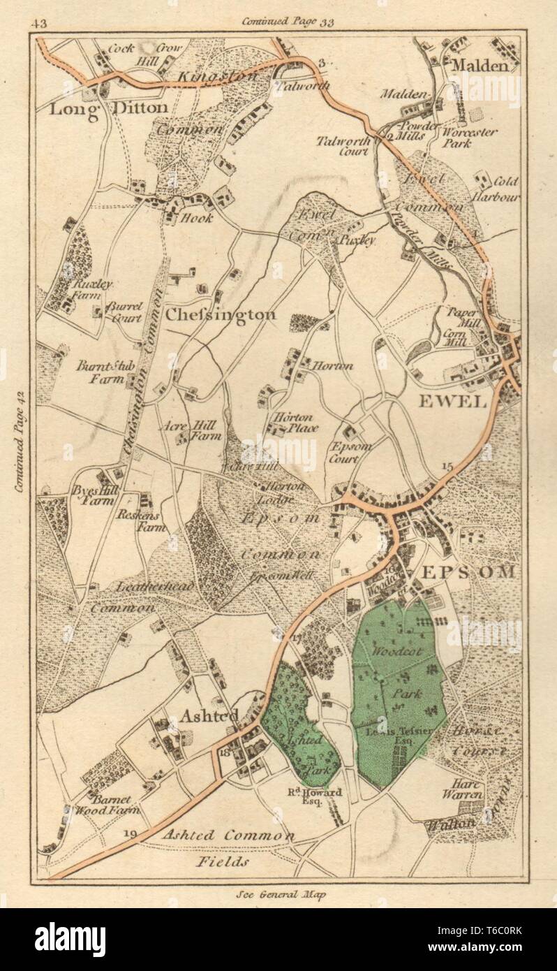 Map of leatherhead hi-res stock photography and images - Alamy