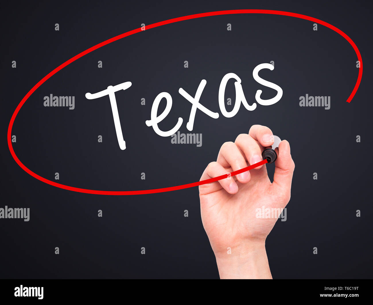 Man Hand writing Texas with black marker on visual screen Stock Photo ...