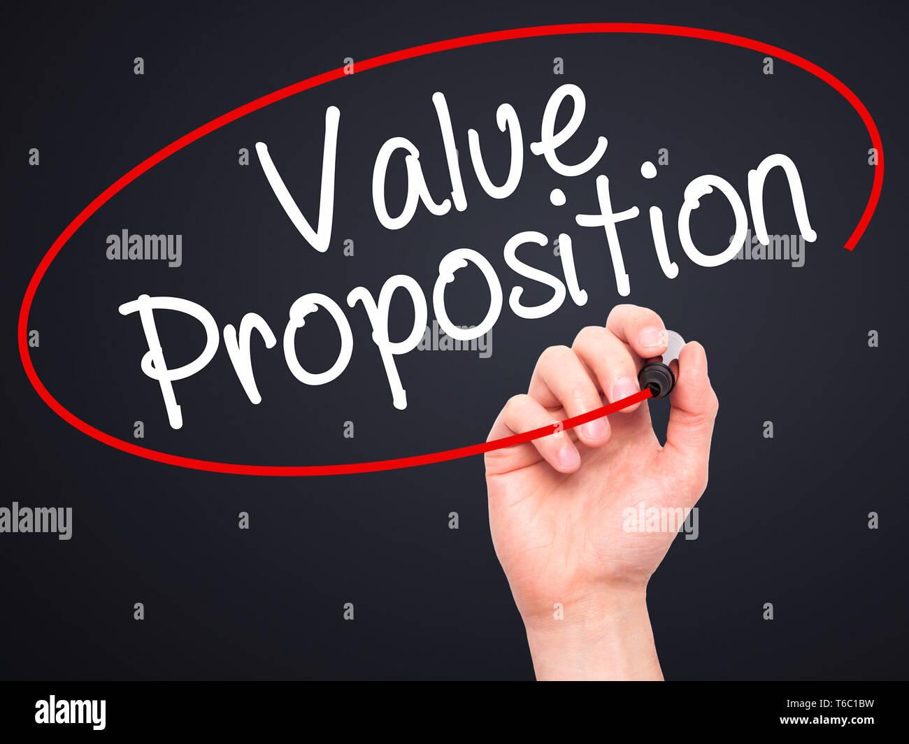 Man Hand writing Value Proposition with black marker on visual screen ...