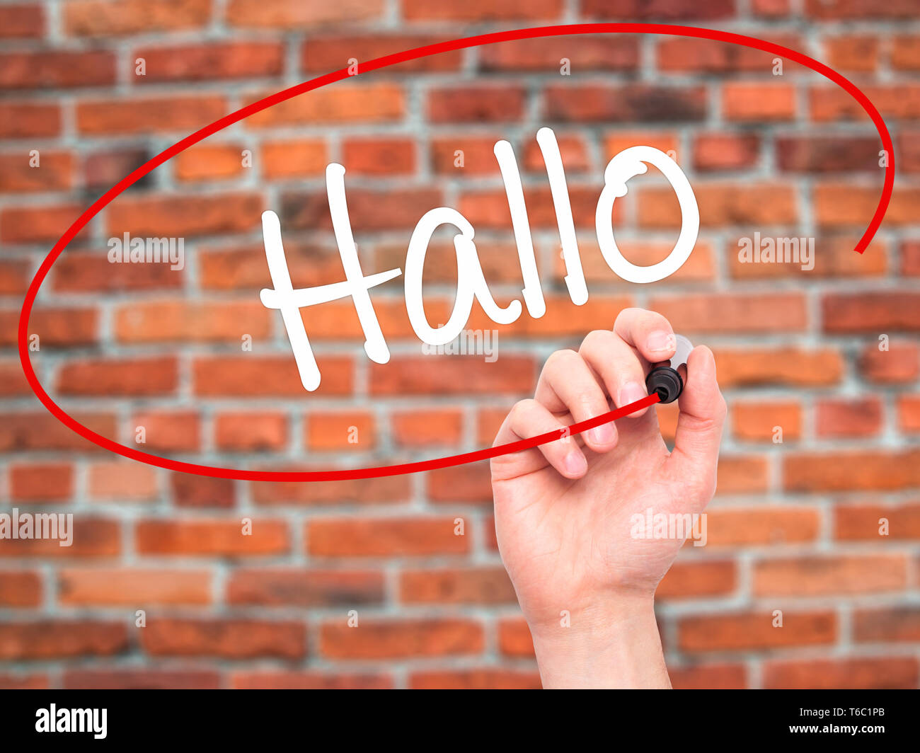 Hallo hello in german sign hi-res stock photography and images - Alamy