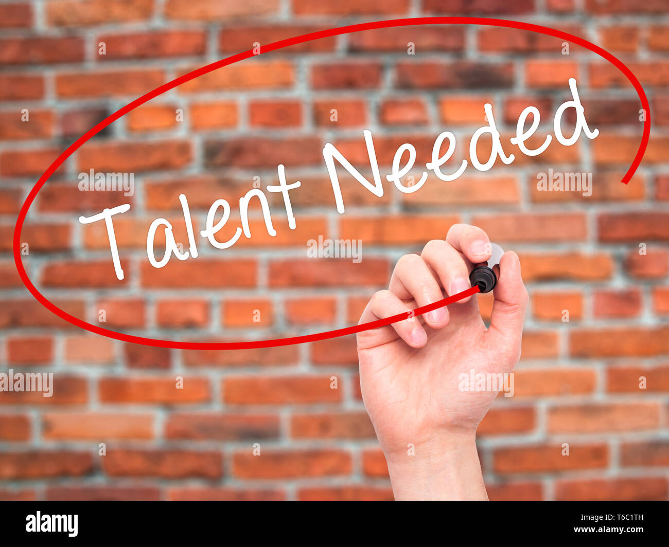 Man Hand writing Talent Needed with black marker on visual screen Stock ...