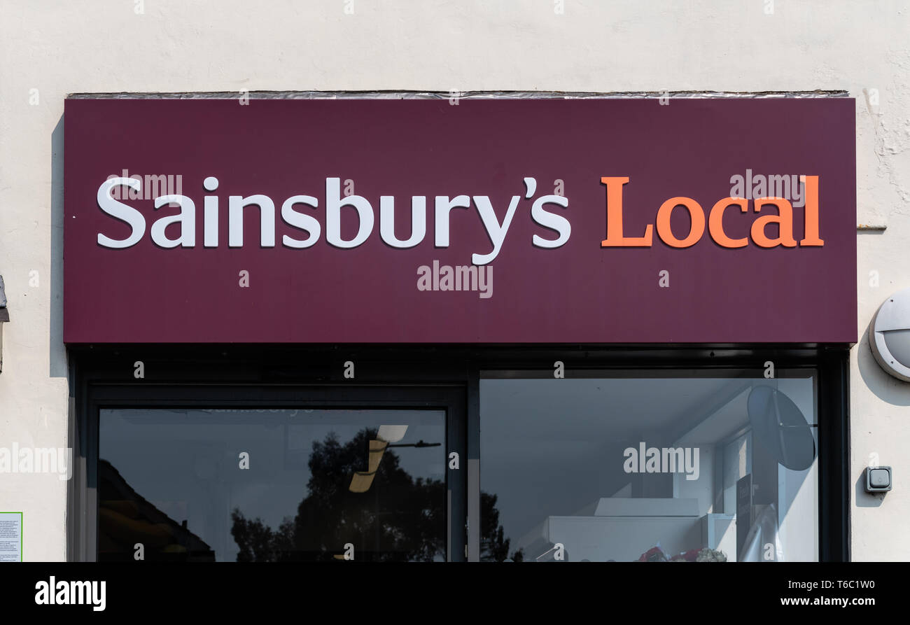 Reading, United Kingdom - March 30 2019: The entrance to Sainsbury's ...