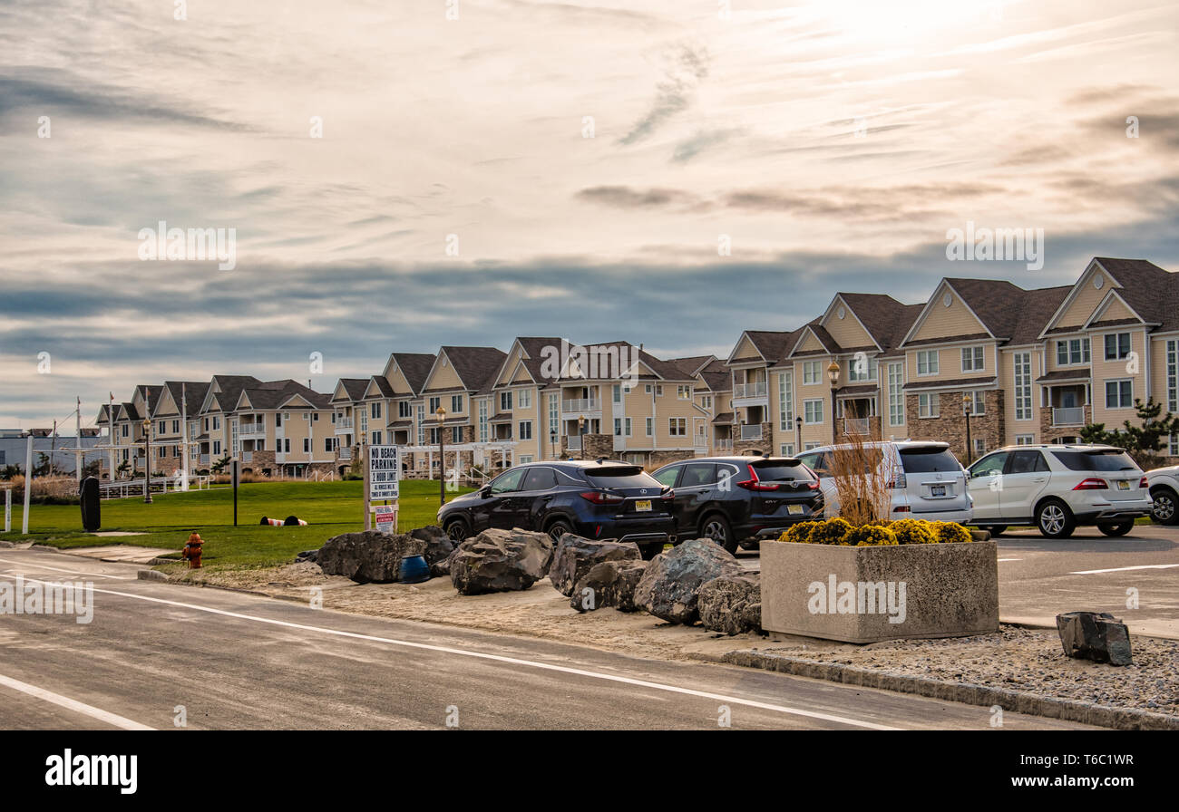 Long Branch, United States of America - November 18 2018: Houses along ...