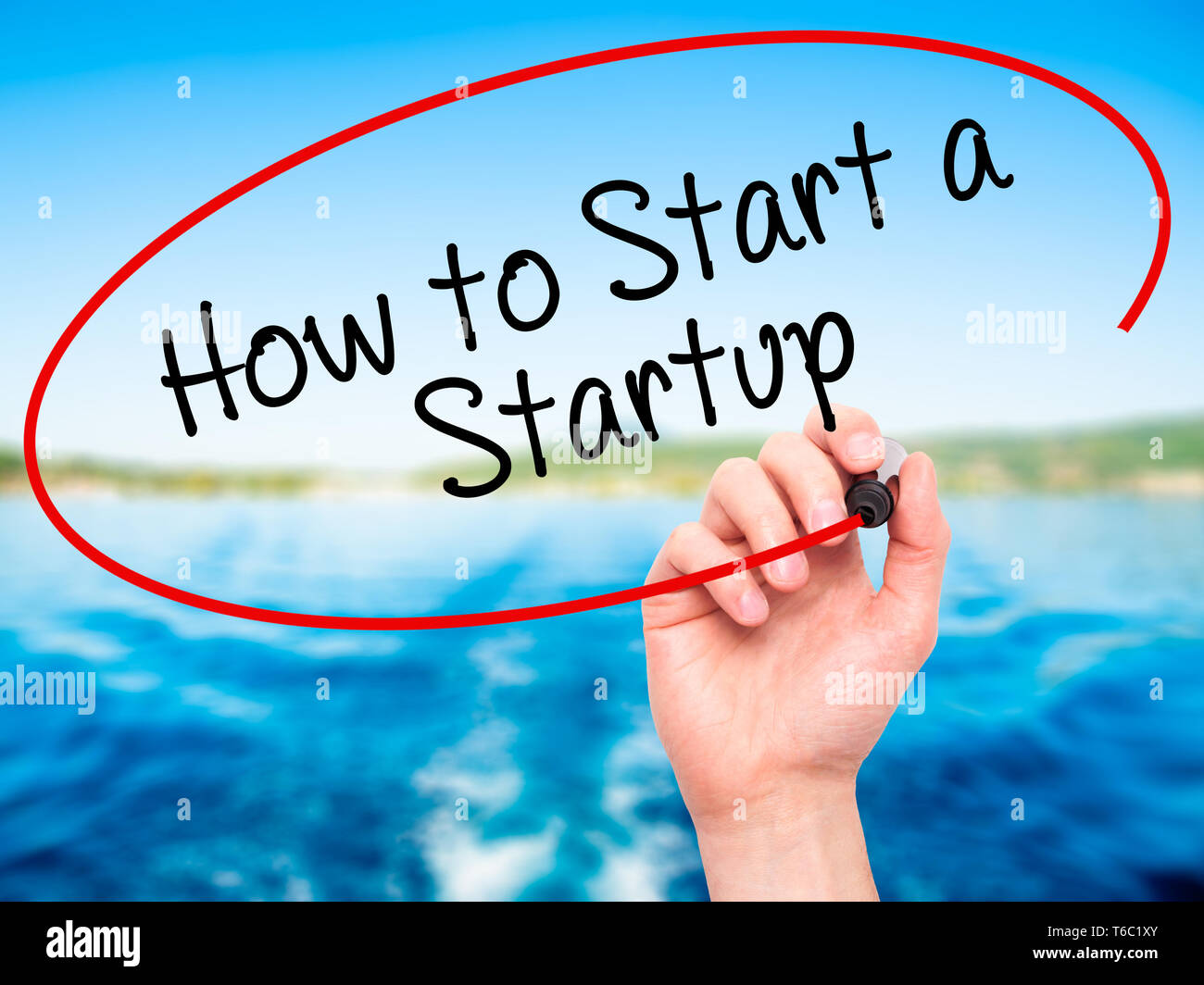Man Hand writing How to Start a Startup with black marker on visual ...