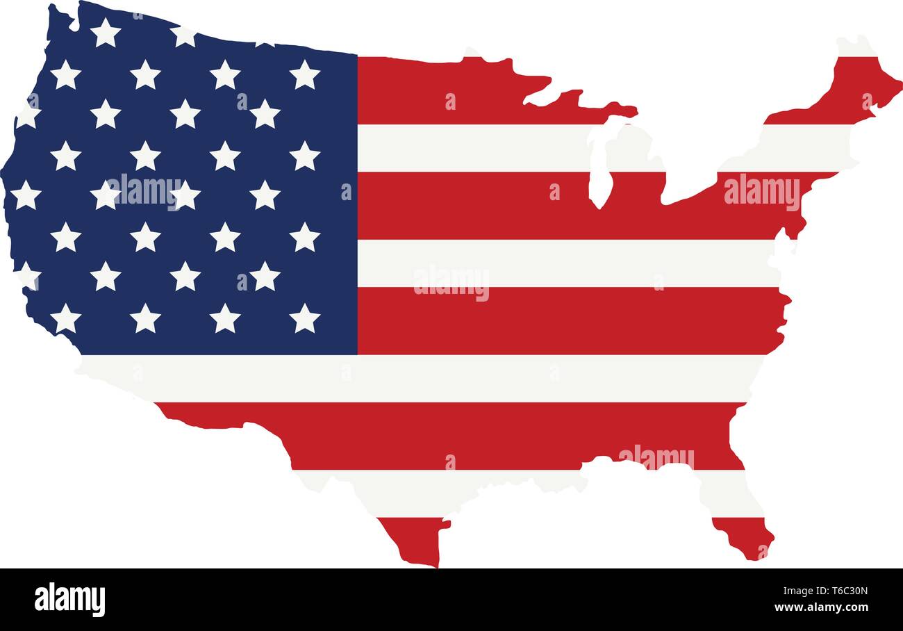 map with united states of america flag Stock Vector Image & Art - Alamy