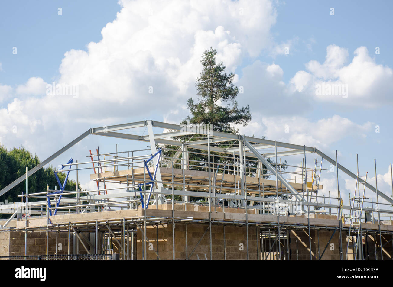 Large roof being built Stock Photo - Alamy