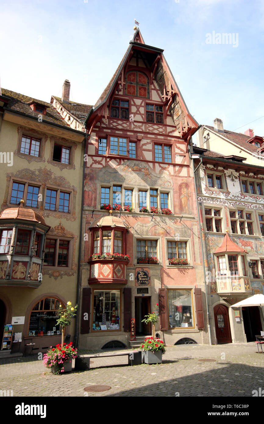 historic section of town stein am rhein Stock Photo - Alamy