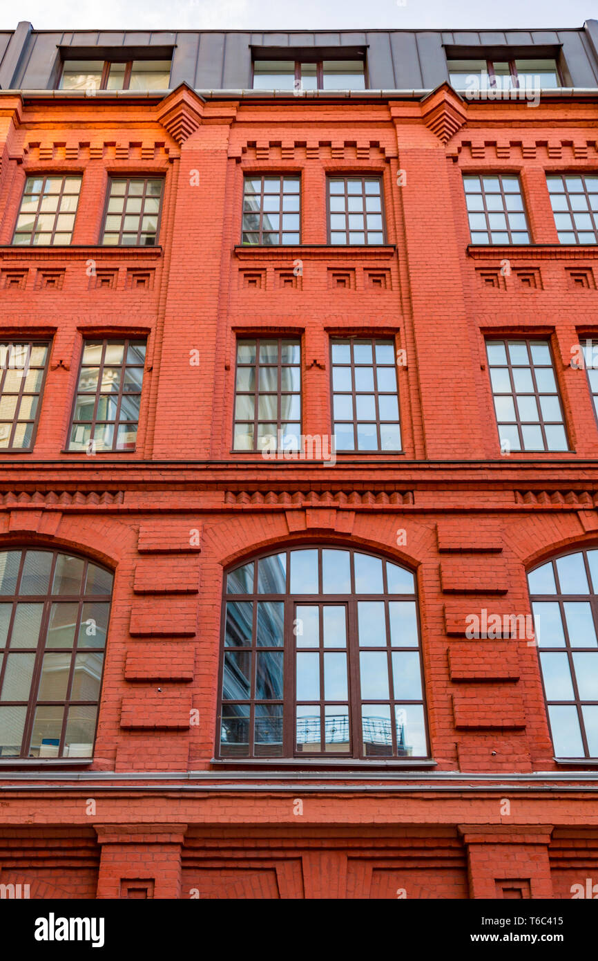Brick architecture of the Golutvin Manufactory in Moscow, Russia Stock ...