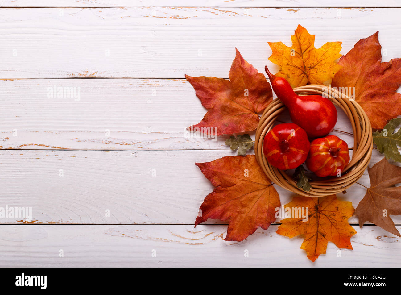 Autumn decorations background Stock Photo - Alamy