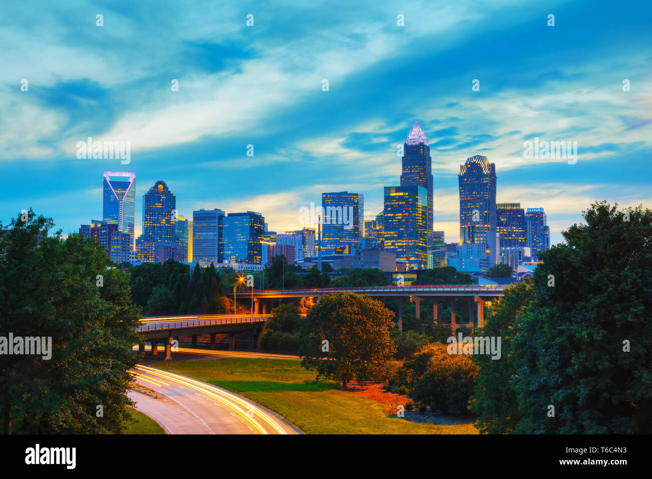Overview of downtown Charlotte, NC Stock Photo - Alamy