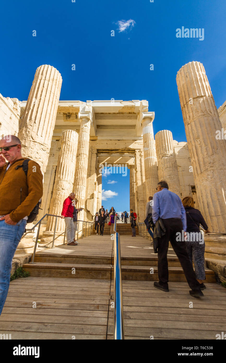 Athens, Greece – Acropolis Propylea And Beule Gate at the Acropolis on ...