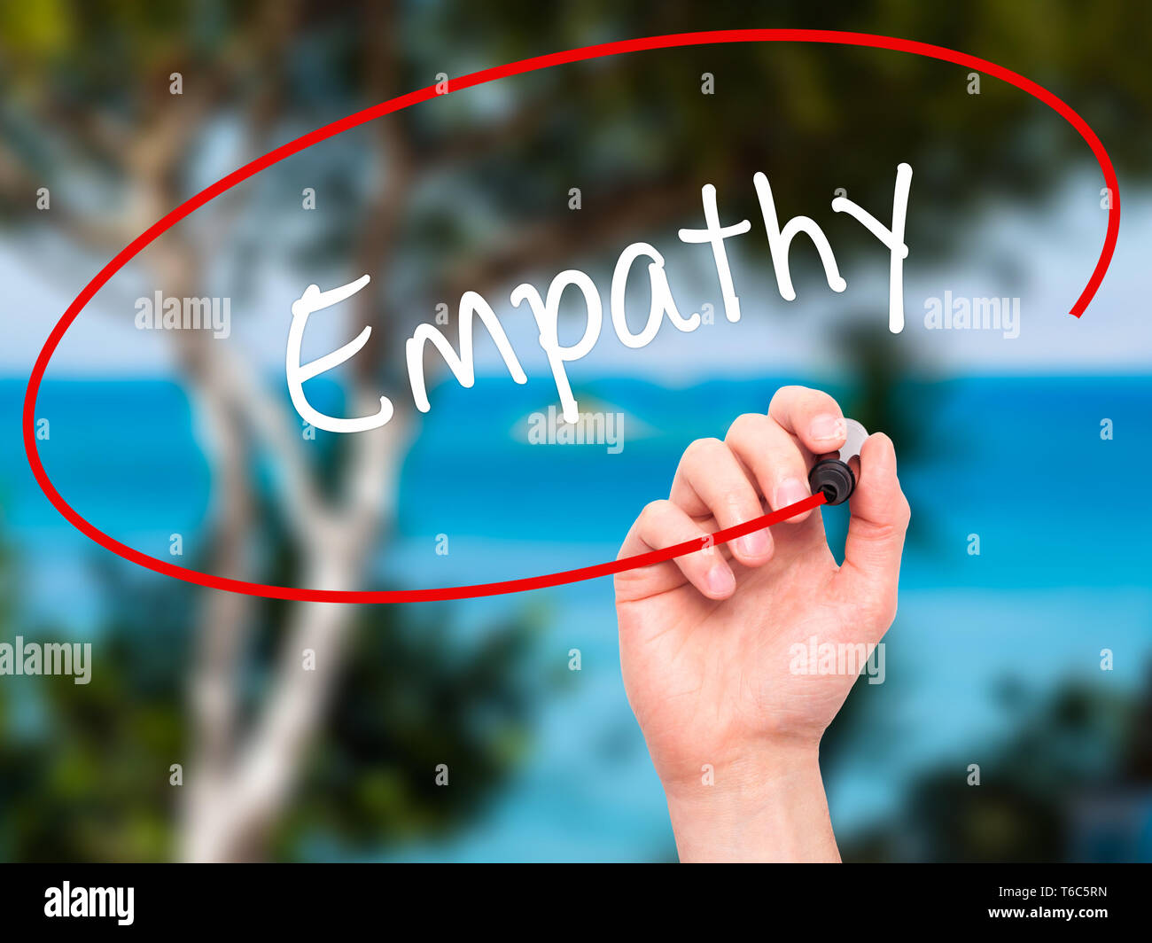Man Hand writing Empathy with black marker on visual screen Stock Photo ...