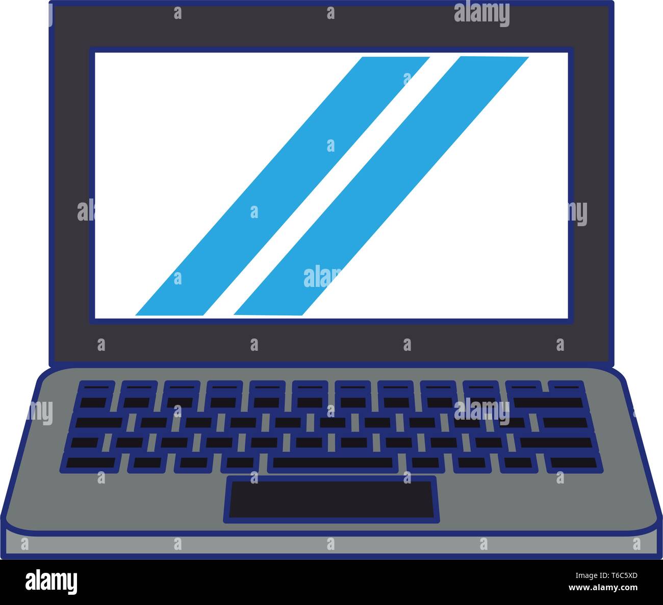 computer icon cartoon blue lines Stock Vector Image & Art - Alamy