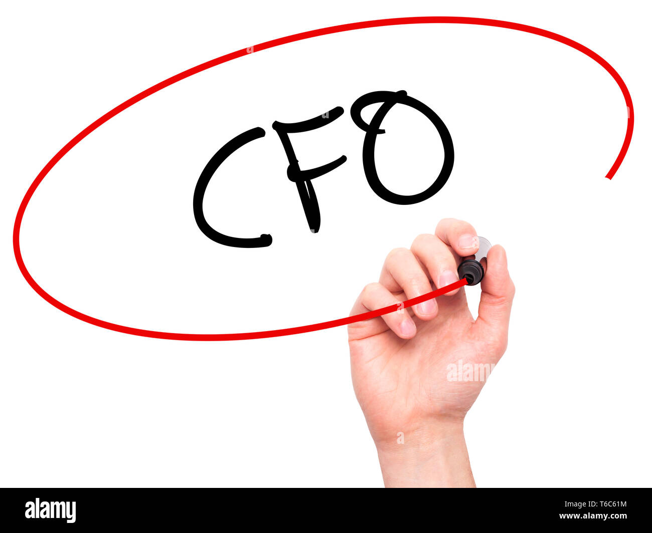 Man Hand writing CFO (Chief Financial Officer) with black marker on ...