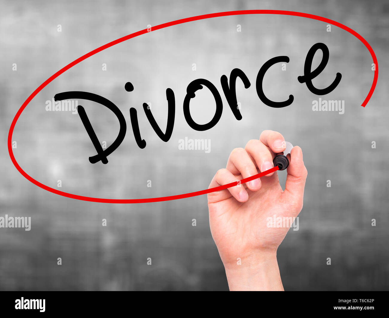 Man Hand writing Divorce with black marker on visual screen Stock Photo ...