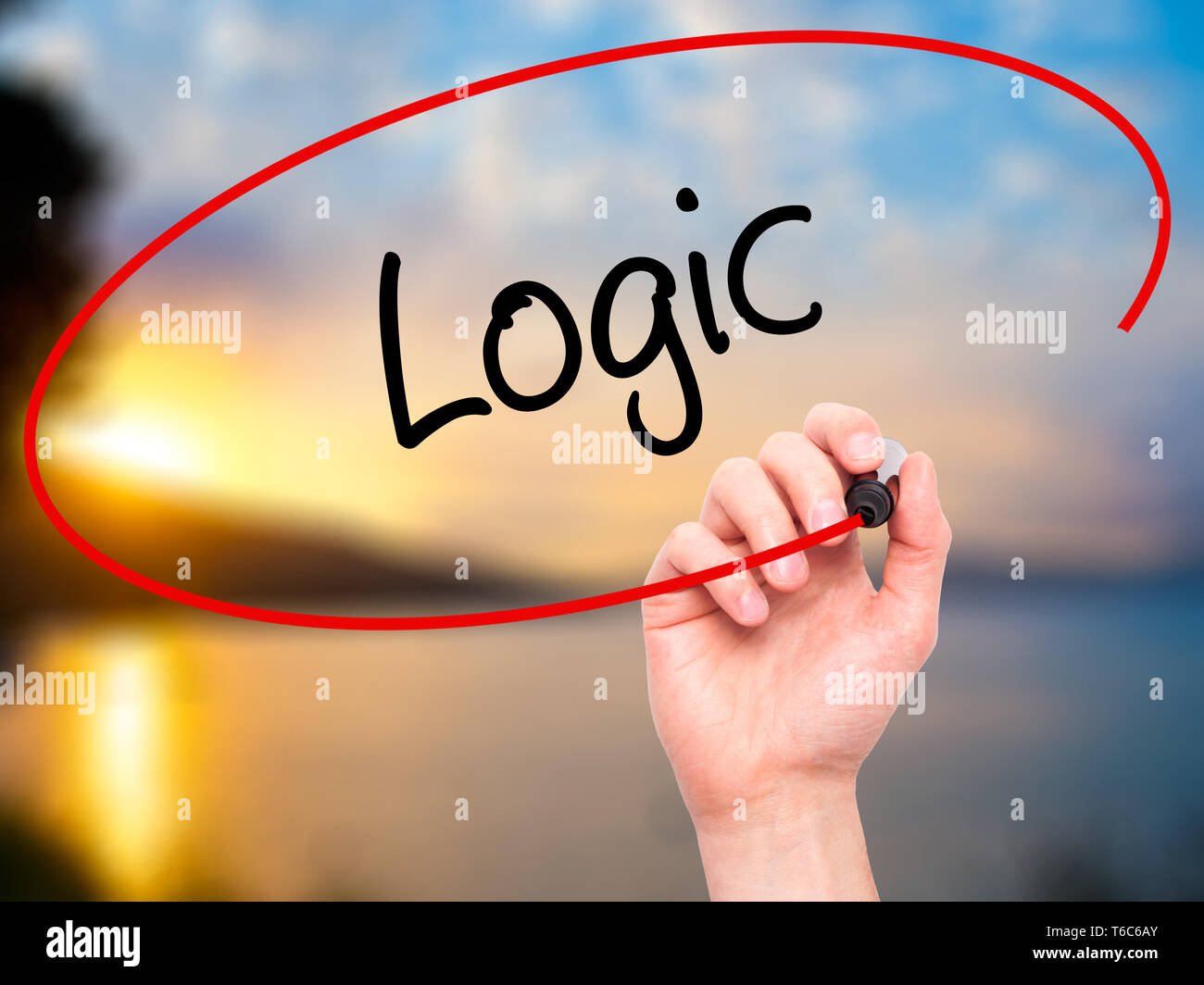 Man Hand writing Logic with black marker on visual screen Stock Photo ...