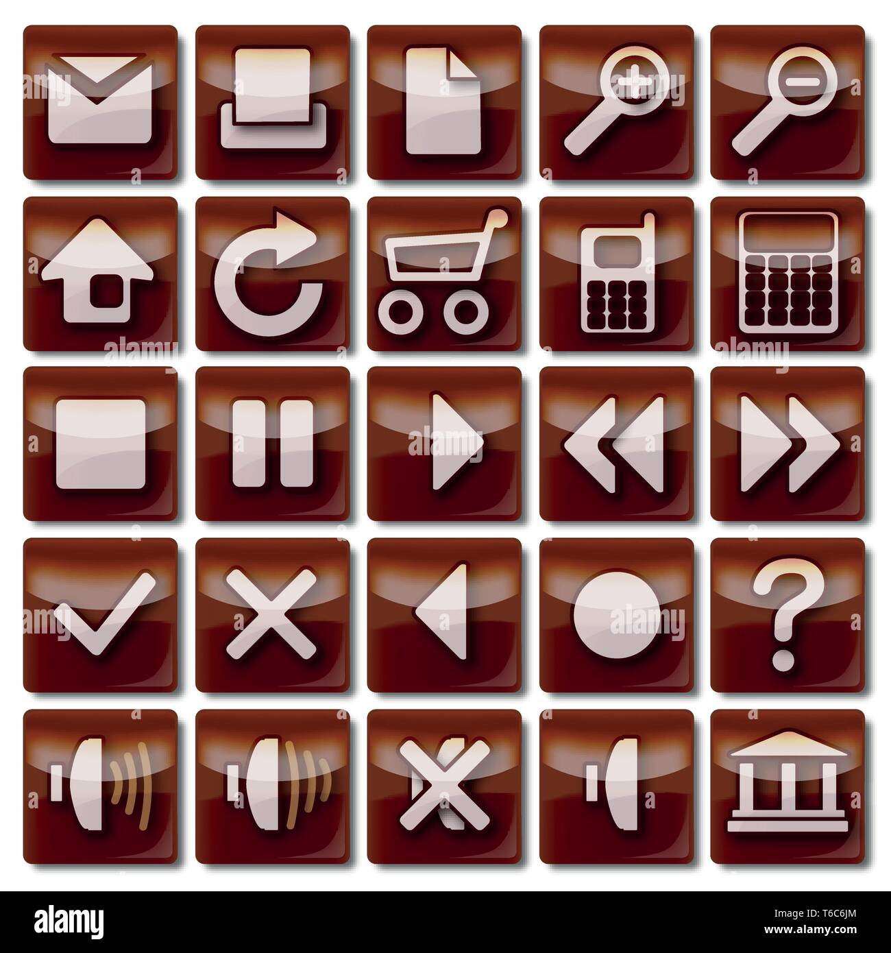 Brown web icons for business communications Stock Vector Image & Art ...