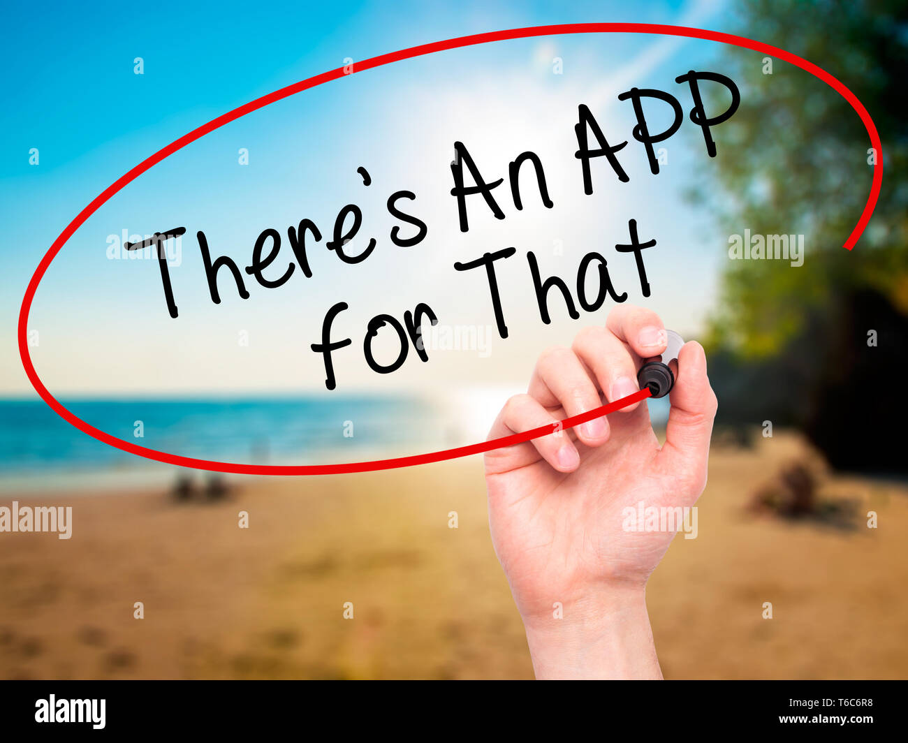 Man Hand writing There's An APP for That with black marker on visual ...