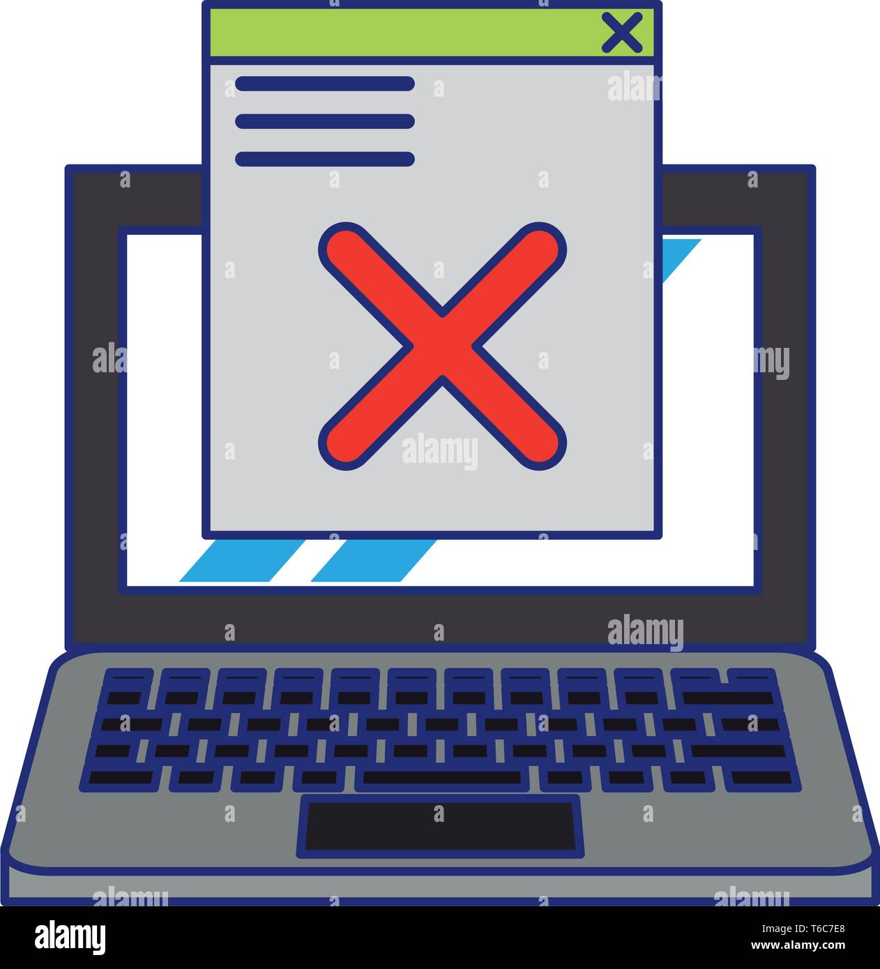 Laptop broken blue screen vector Stock Vector Images - Alamy