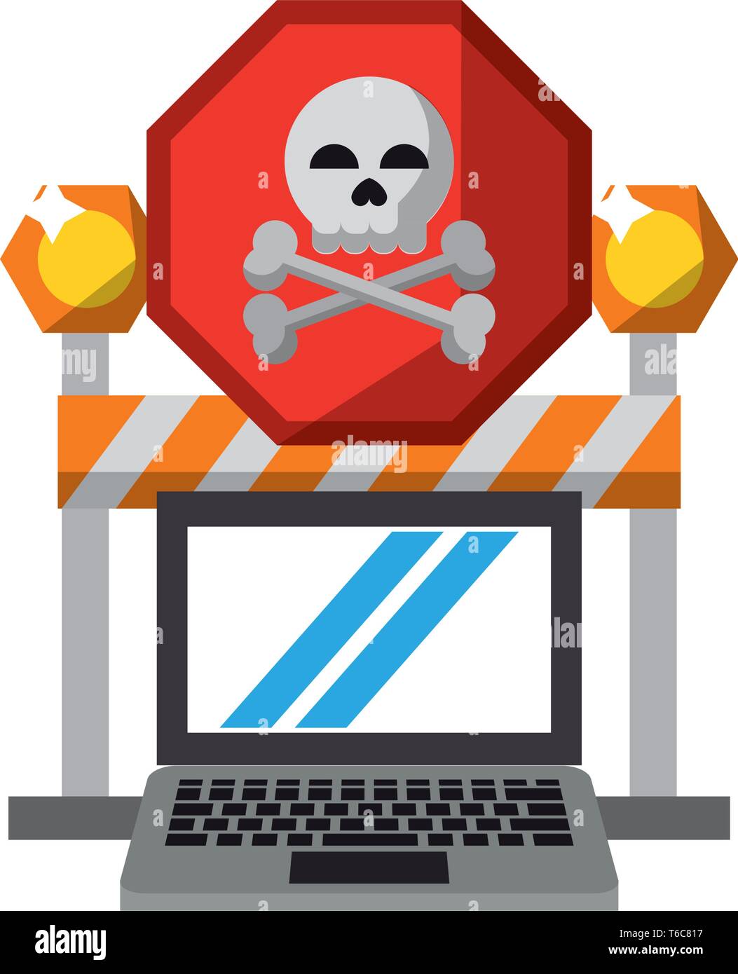 danger sign with computer Stock Vector Image & Art - Alamy