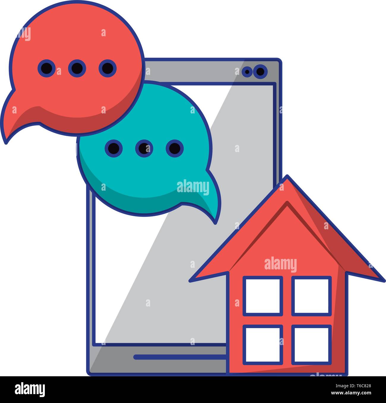 House speech bubble telephone Stock Vector Images - Alamy